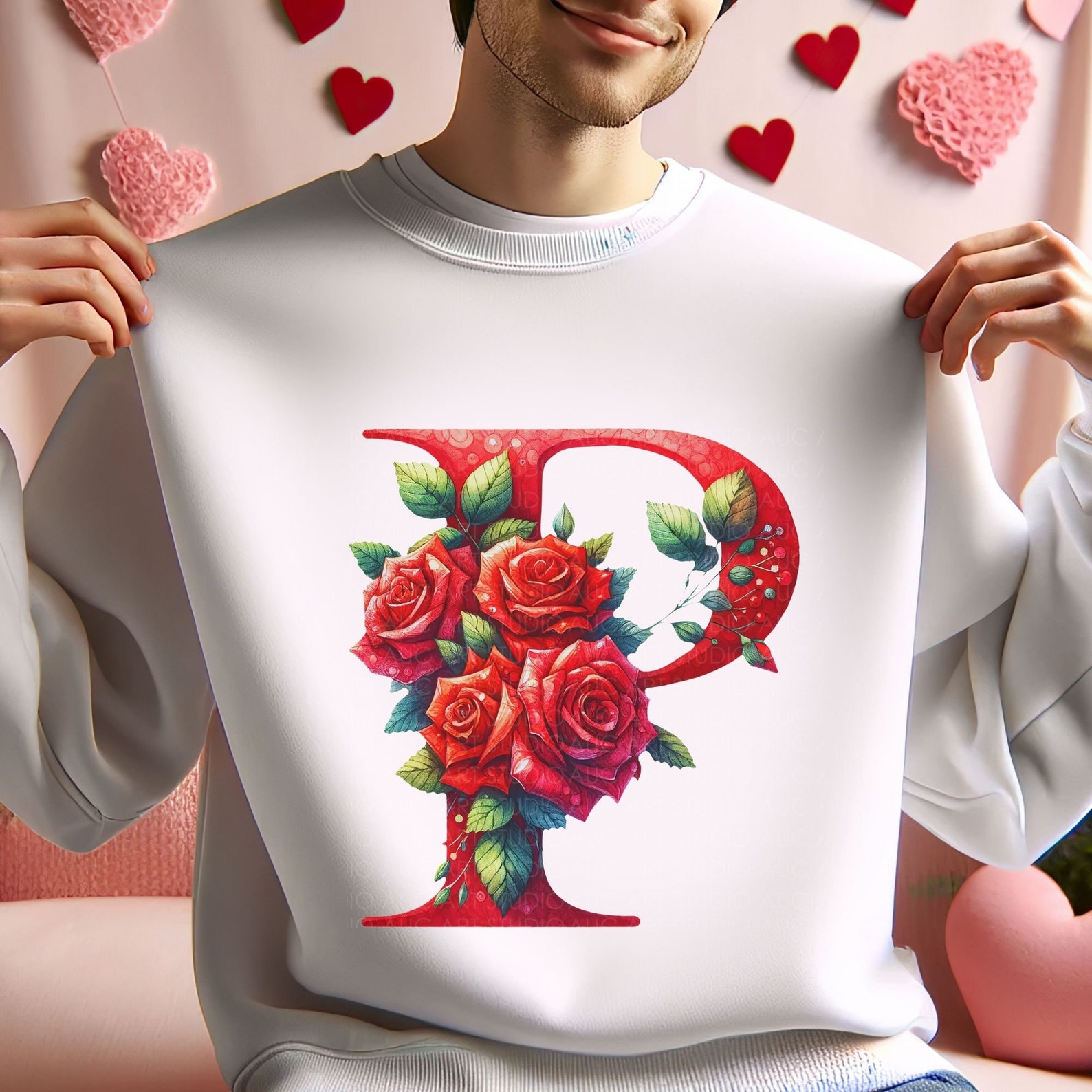 Valentines Alphabet Png, Rose Floral Letters and Numbers, Clipart ...