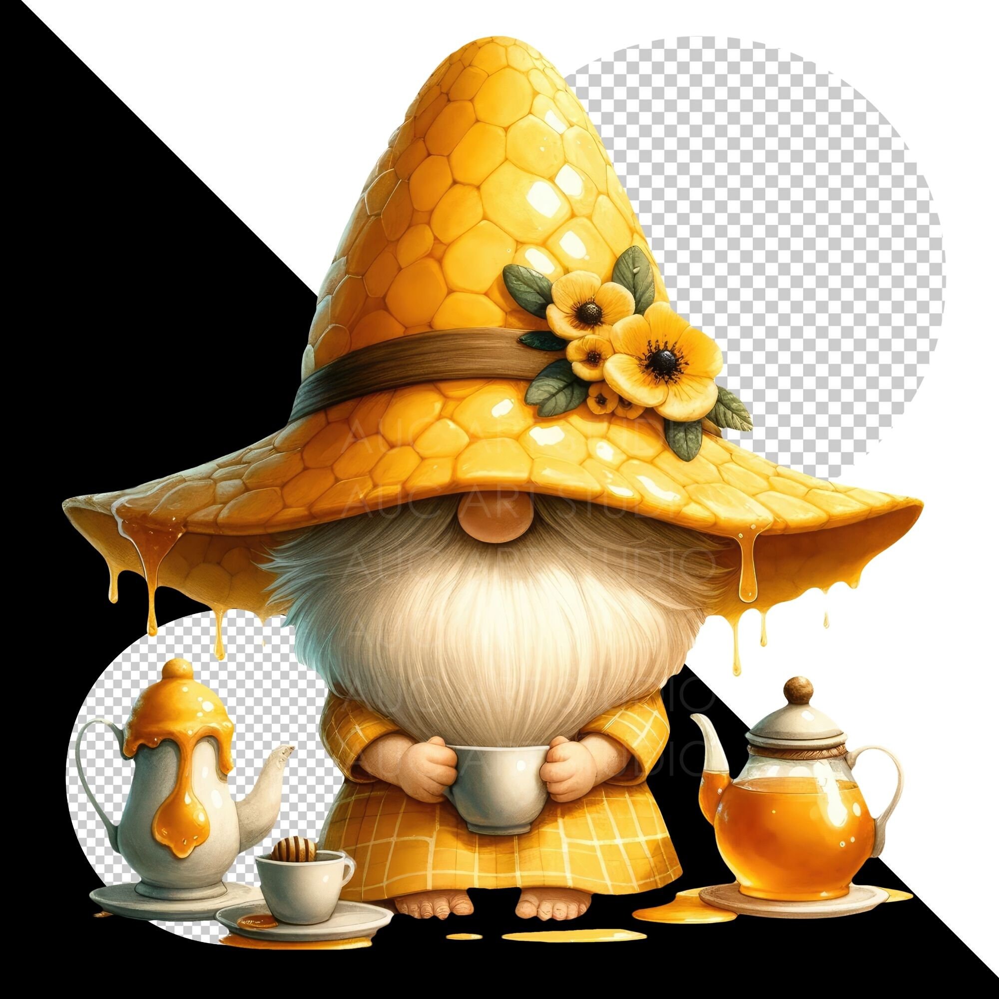 50 Watercolor Honey Bee Gnomes Clipart, Bee Gnome Clipart, Watercolor ...