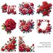 Valentines Alphabet Png, Rose Floral Letters and Numbers, Clipart ...