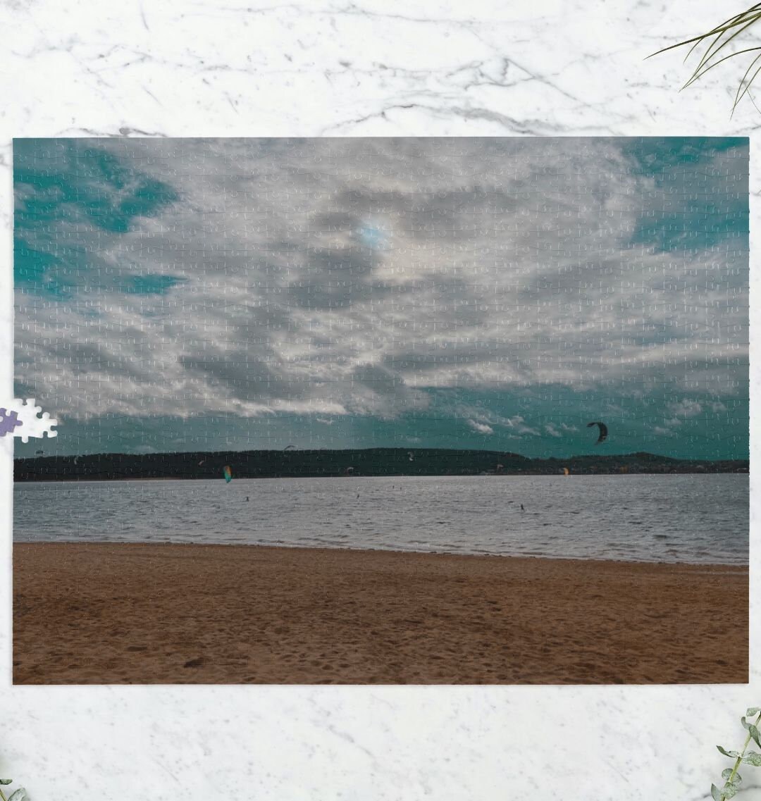 Puzzle Kitesurfing 1000 Pieces Puzzle, Nature Photo Lake Motif, Puzzle ...