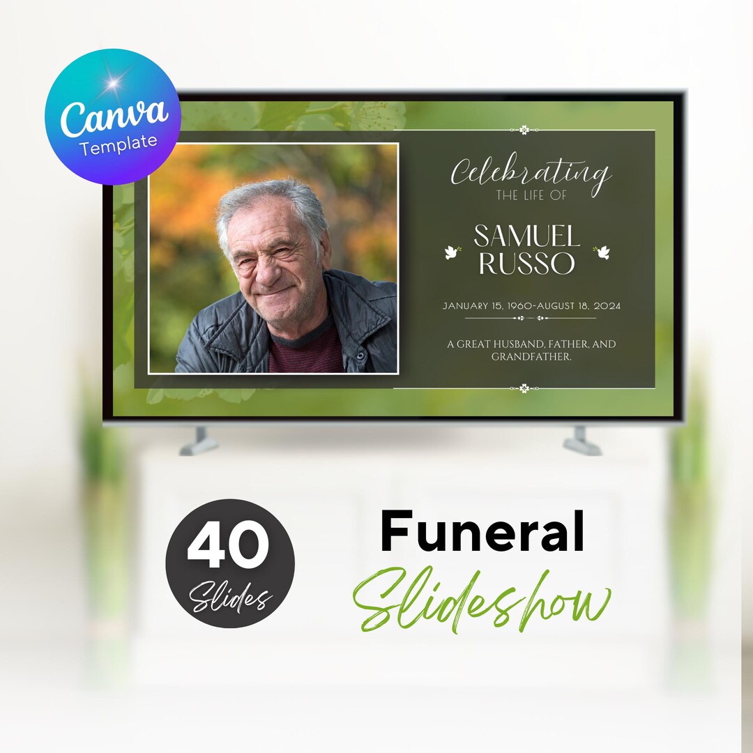 Personalized Memorial Tribute Slideshow Easy Edit, Instant Download ...