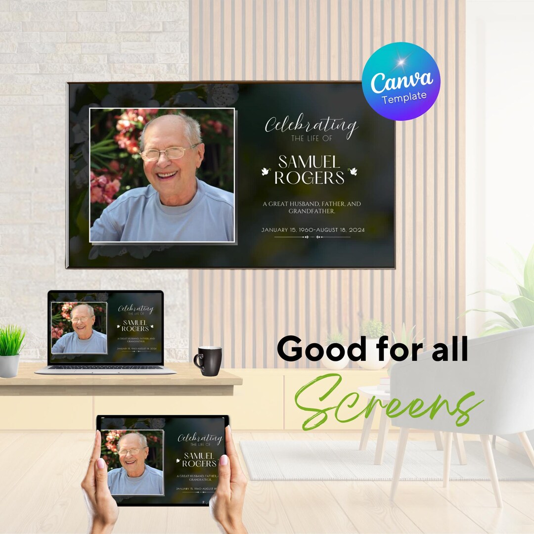 Funeral Remembrance Video Template Black Theme Easy to Edit Instant ...