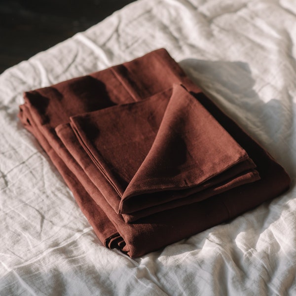 Red Linen Duvet - Etsy