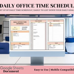 Daily Office Time Schedule Planner Task Manager Executive Productivity ...