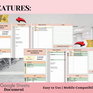 Daily Office Time Schedule Planner Task Manager Executive Productivity ...