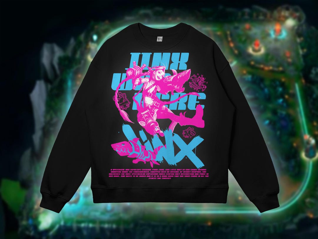 Jinx League of Legends Sweatshirt. Comfy Jinx Main Sweatshirt. Jinx ...