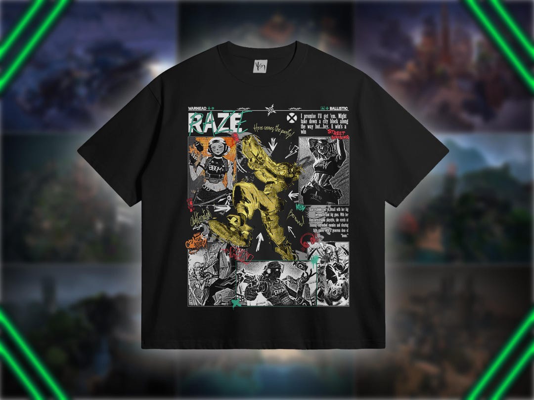 Valorant Raze Main Tshirt. Gaming Tees Present. Video Game Tee ...