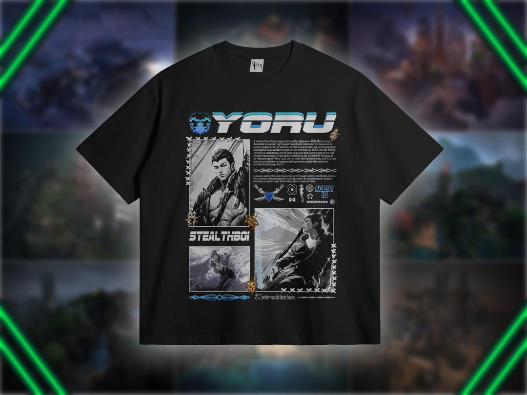 Valorant Yoru Main Tshirt. Duelist Yoru Shirt. Japaness Poster Tee. Video Game Gift. Gaming Tees ...