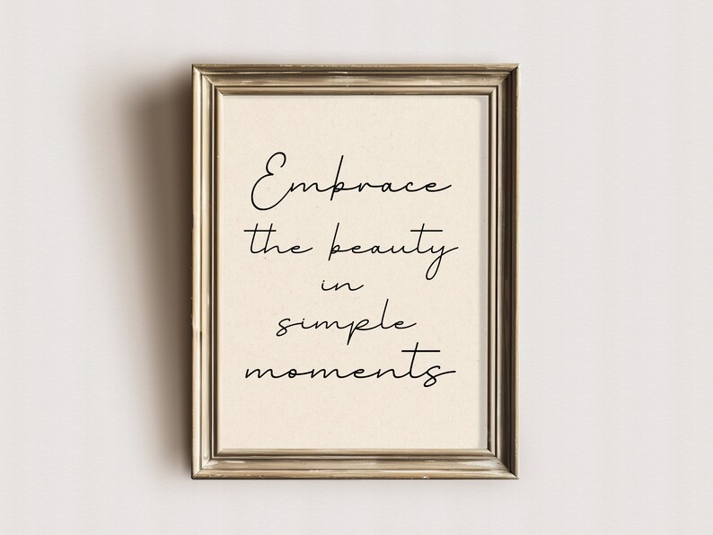 Simple Life Quote Wall Print, Inspirational Art, Cottagecore Minimalist ...