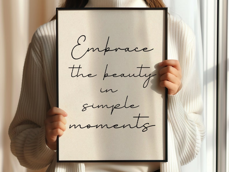 Simple Life Quote Wall Print, Inspirational Art, Cottagecore Minimalist ...