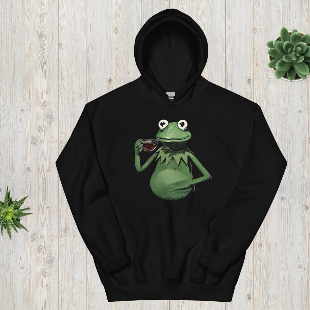 Kermit the Frog Hoodie, Muppet Graphic Sweatshirt, Green Pullover, Fun Gift, Cartoon Character ...