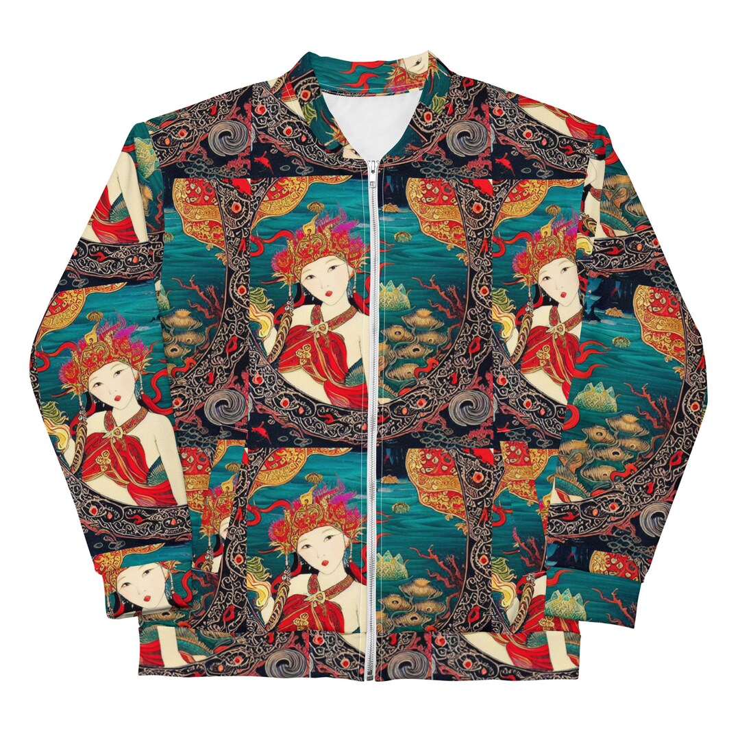 Vintage Chinese Unisex Bomber Jacket, All-over Print Jacket - Etsy