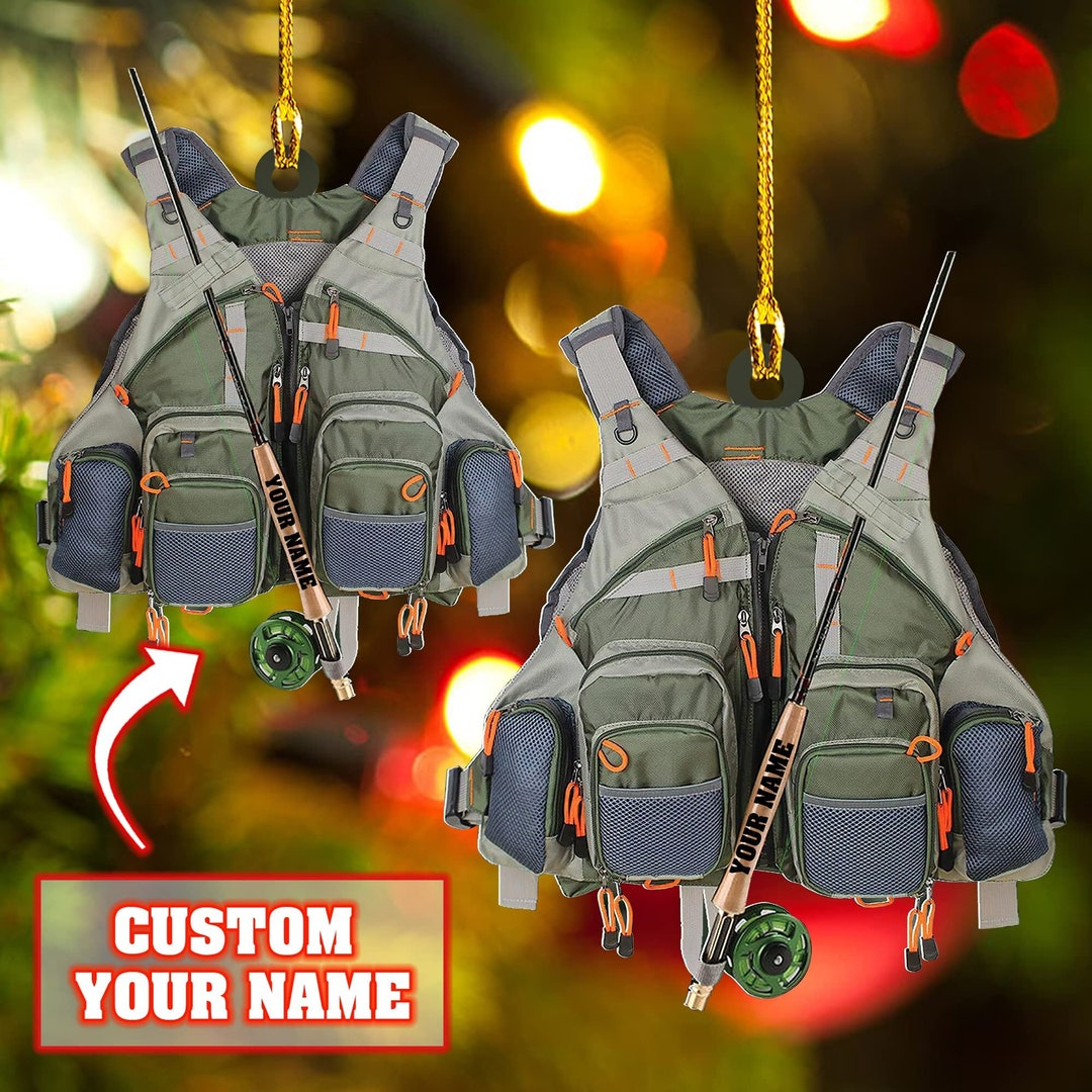 Customized Fishing Vest Christmas Ornament Fishing Costume - Etsy