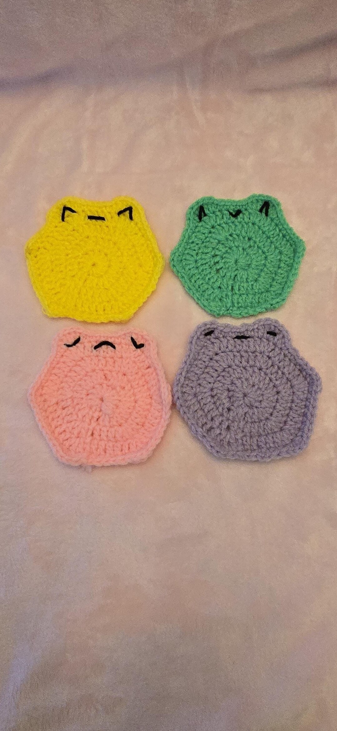 Crocheted Frog Coasters, Coaster, Frog, Cute, Crochet Coaster - Etsy