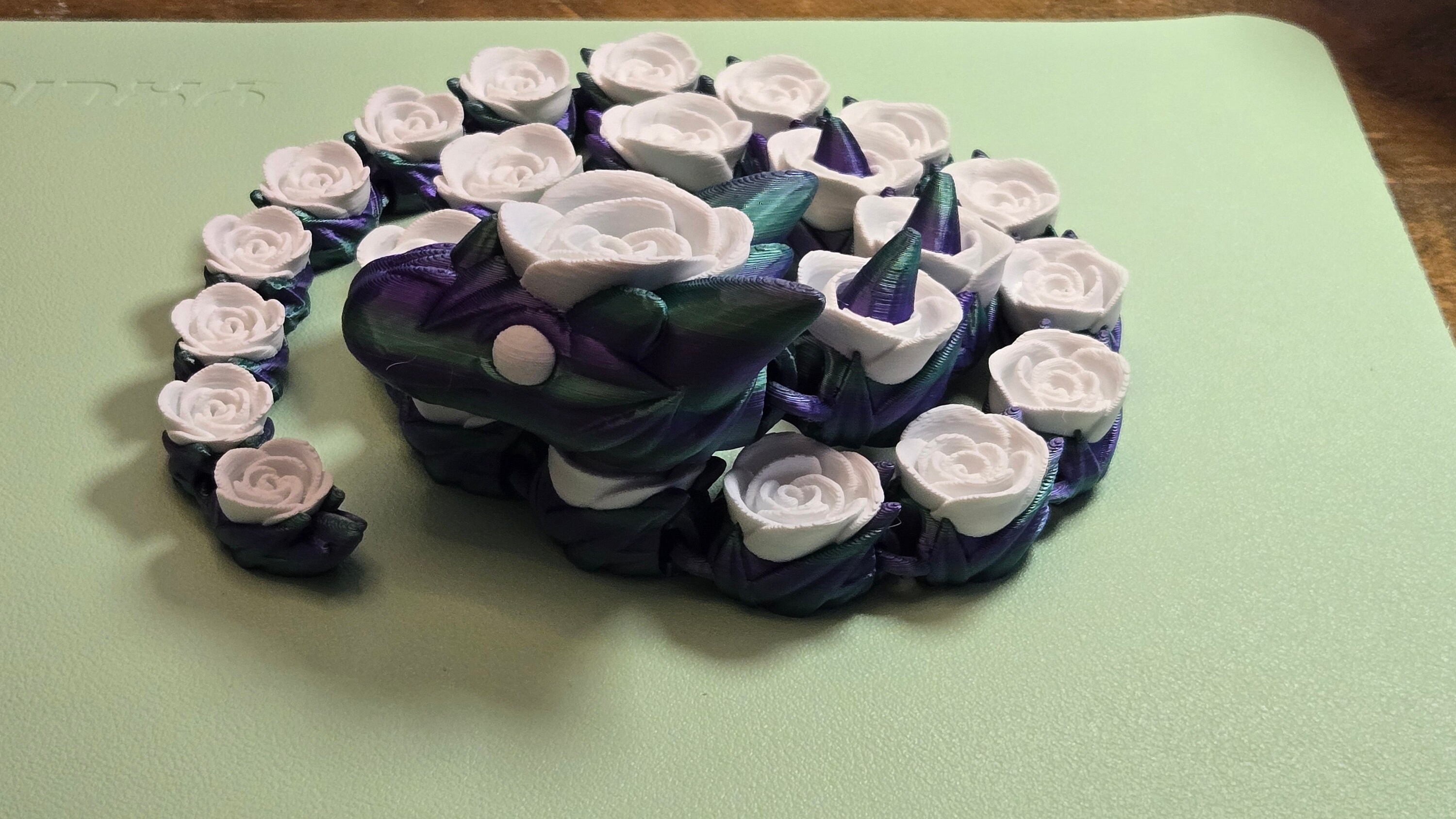 3D Printed Rose Snake, Snake, Rose Snake, Flower, Custom, Fidget Snake ...