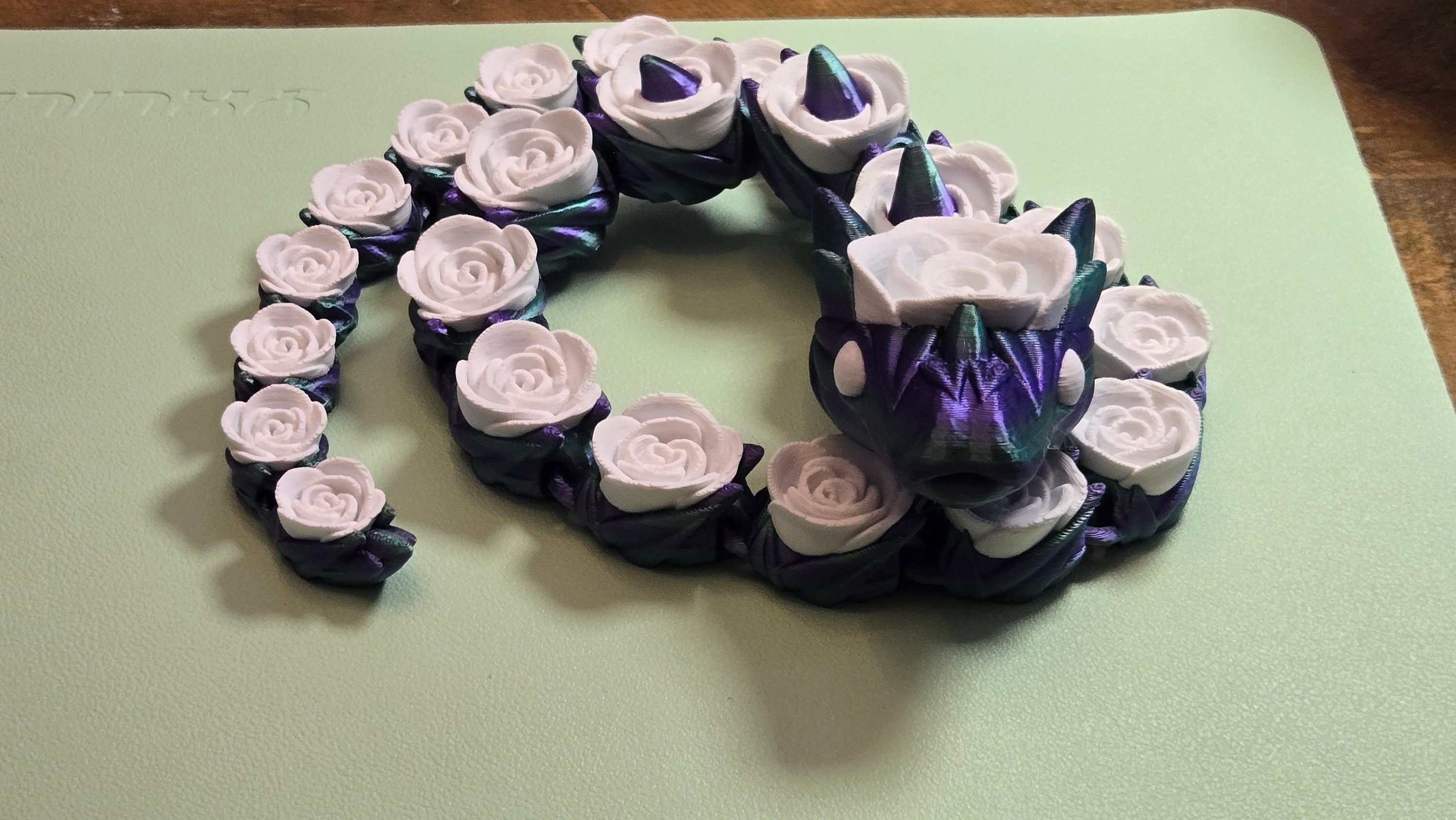 3D Printed Rose Snake, Snake, Rose Snake, Flower, Custom, Fidget Snake ...