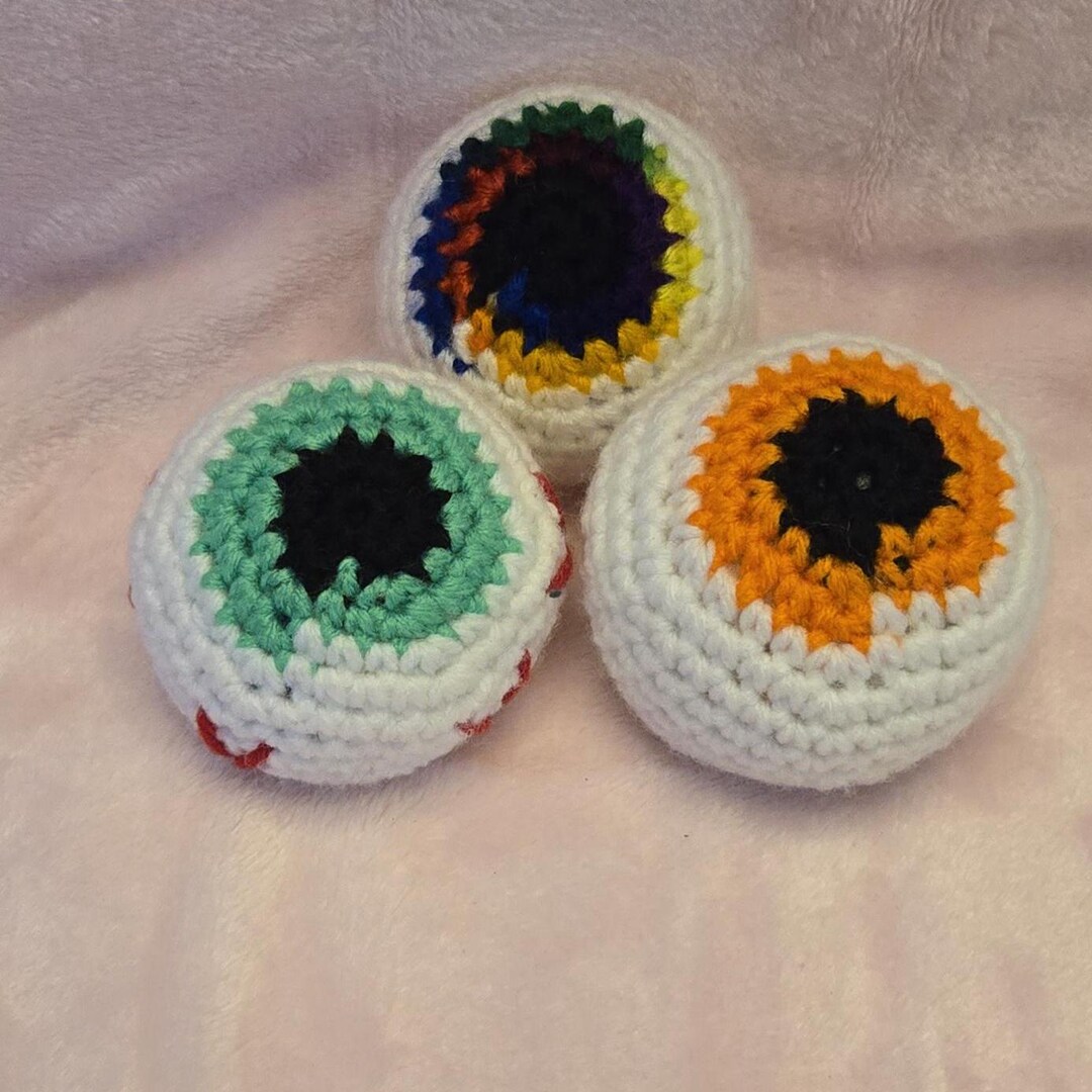 Crocheted Eyeball, Eye, Halloween, Creepy, Rainbow - Etsy
