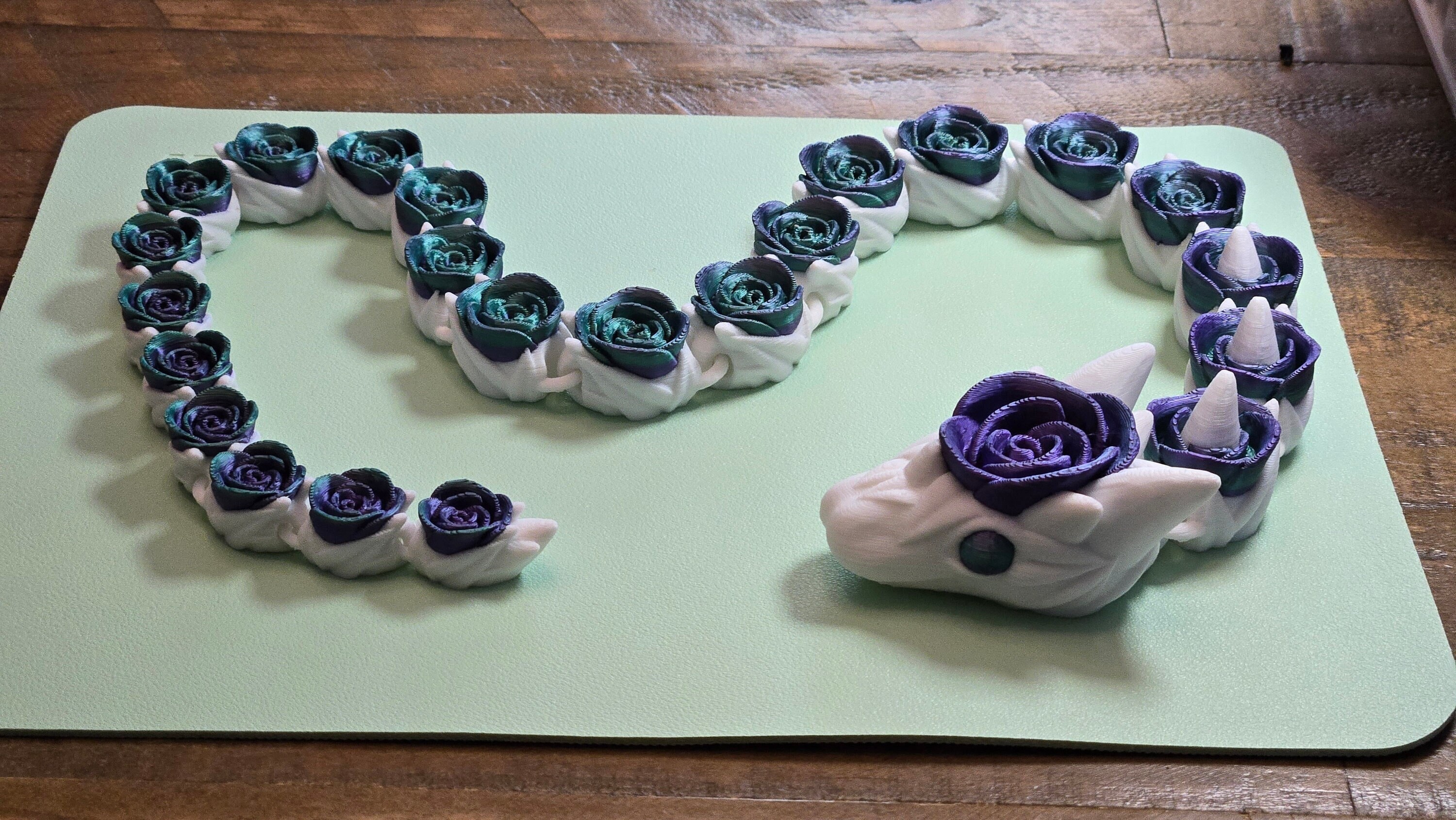 3D Printed Rose Snake, Snake, Rose Snake, Flower, Cinderwing - Etsy
