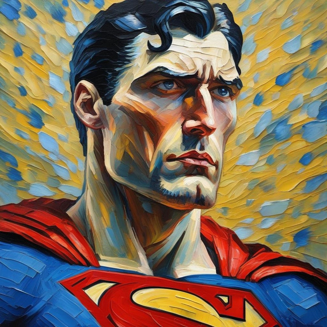 Superman Oil Painting instant Download - Etsy