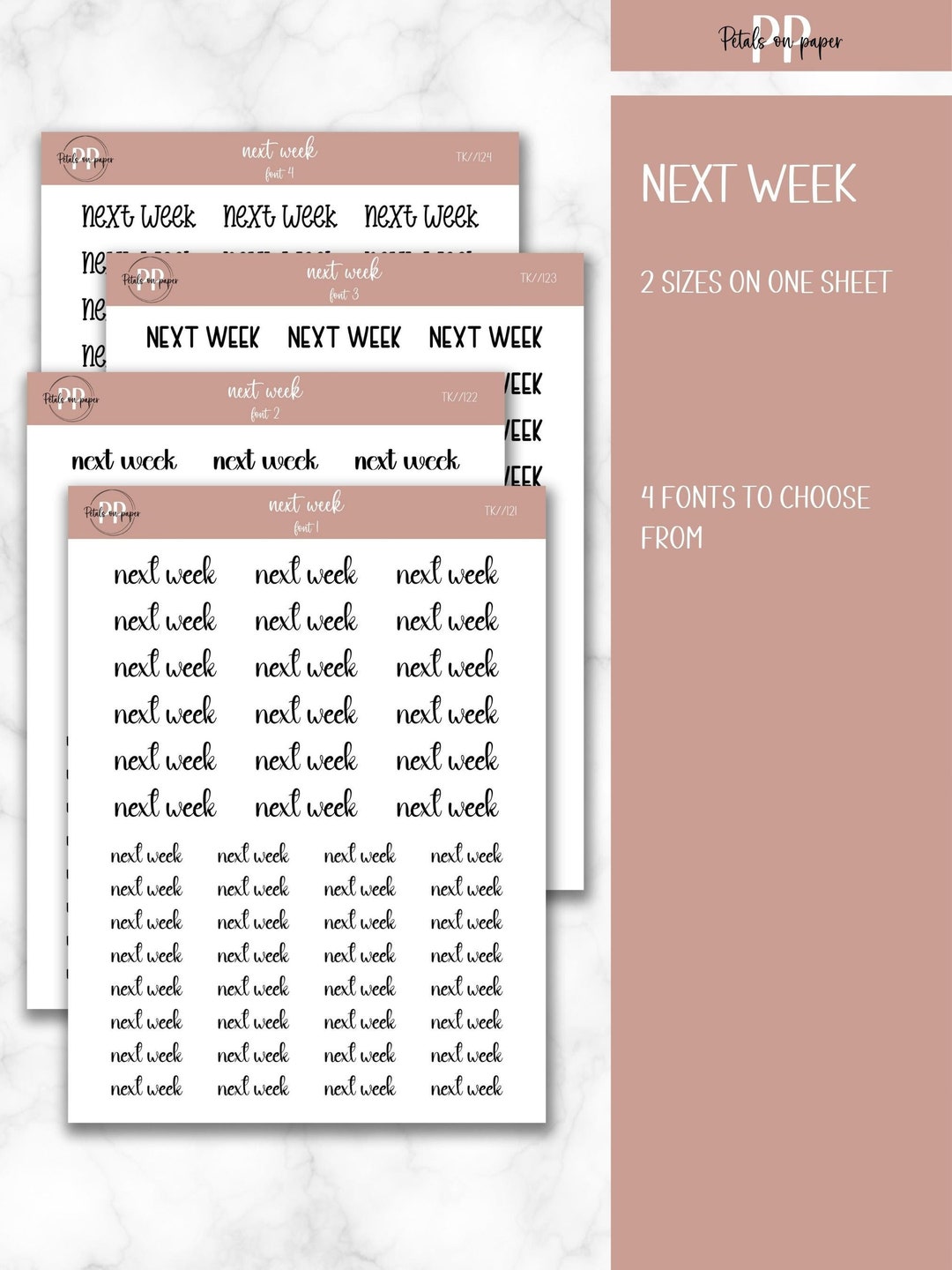NEXT WEEK Text Sticker for Your Planner, Bullet Journal or Calendar. 2 ...