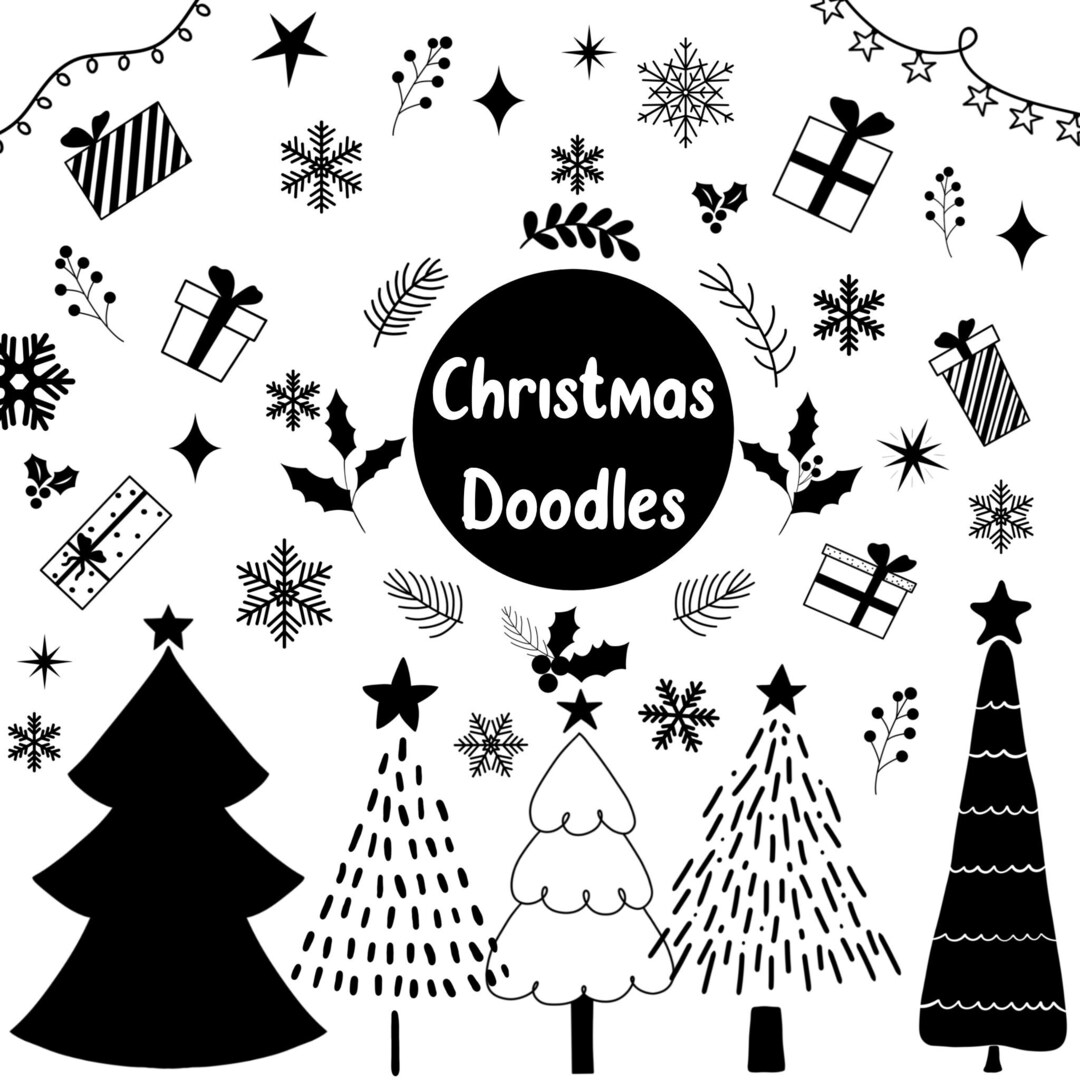 Christmas Doodles Clipart 76 Transparent PNG Clip Art Designs for ...
