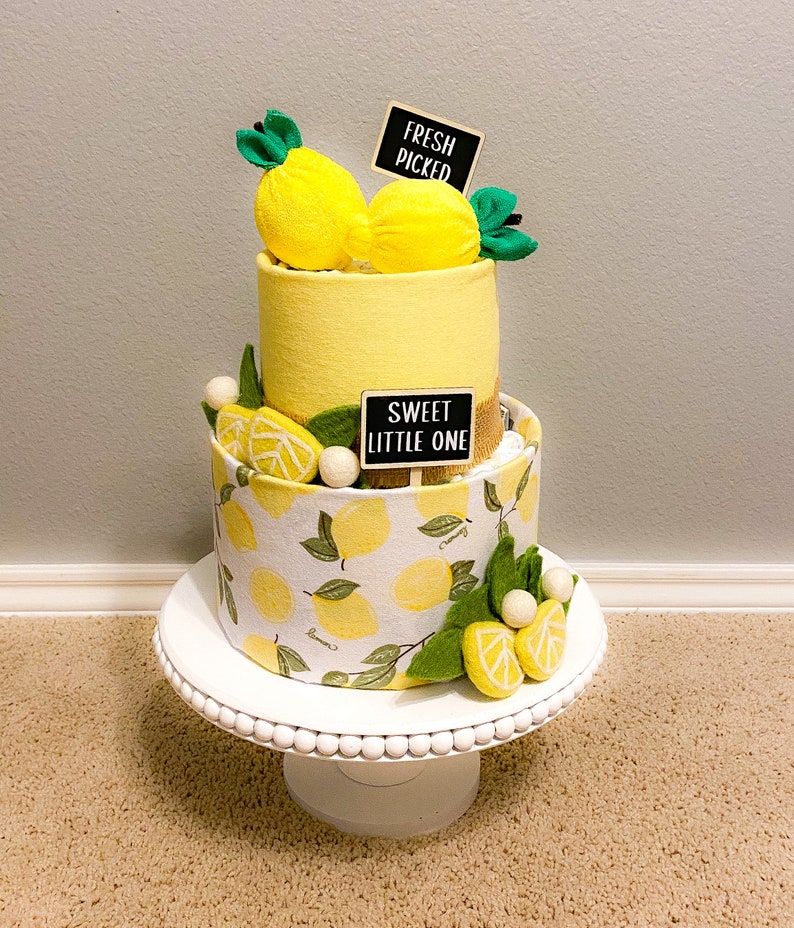 Gender Neutral Lemon Squeeze Diaper Cake /baby Shower Gift/new Baby ...