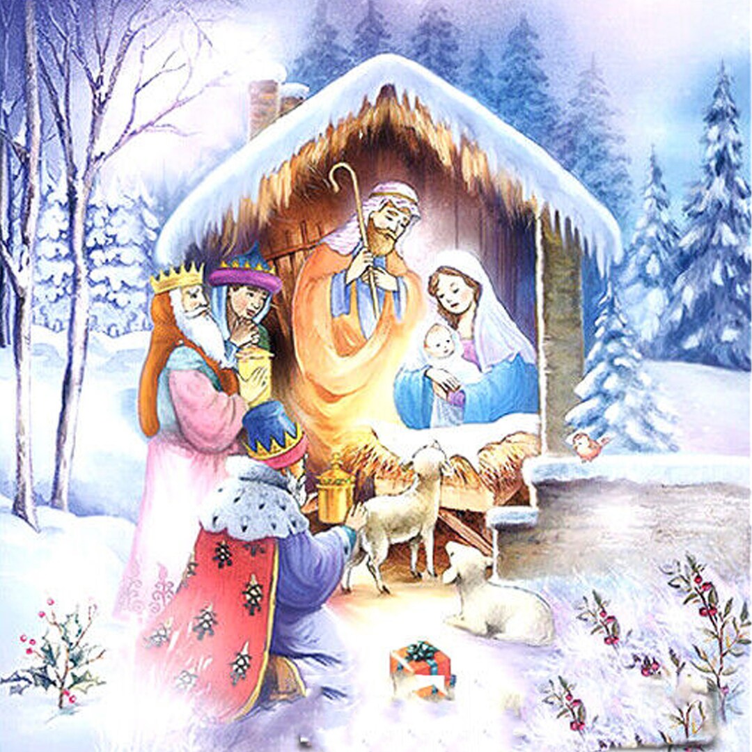 Two Paper Christmas Nativity Jesus Decoupage Napkins Winter - Etsy