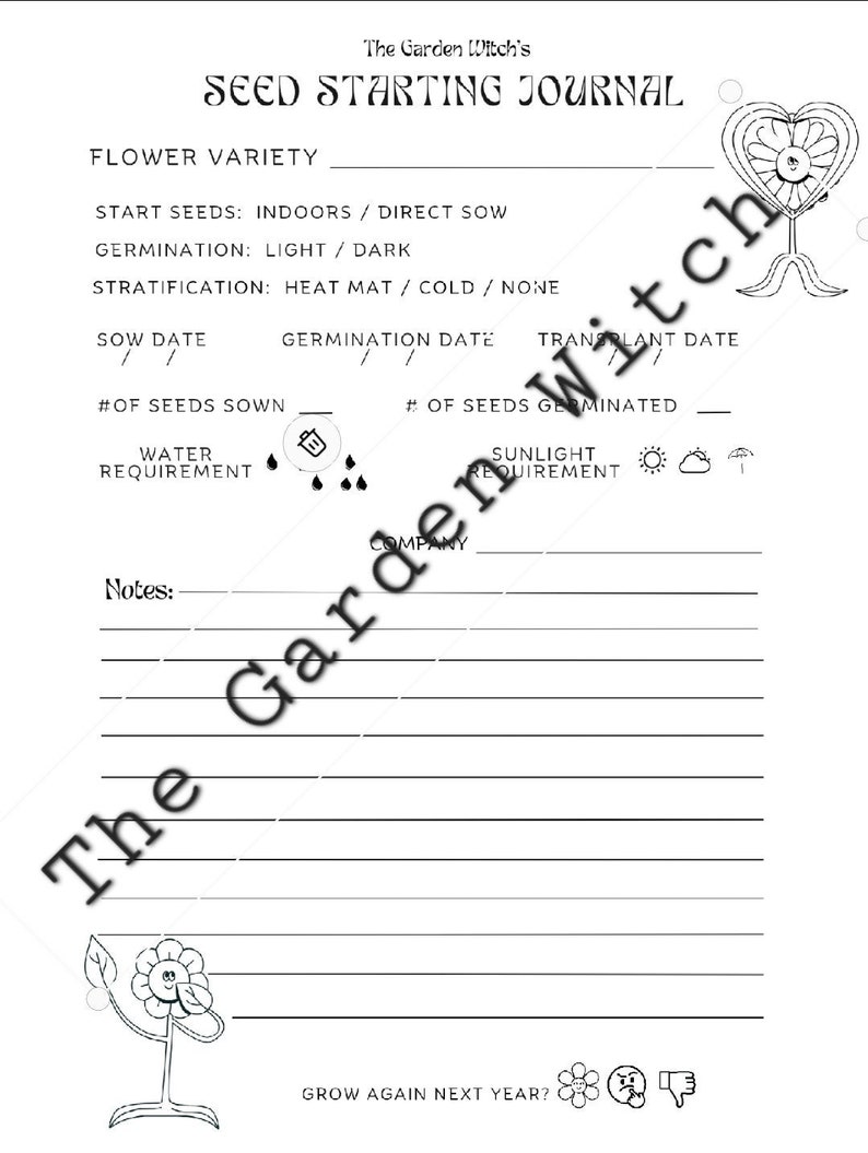 Seed Starting Journal Template - Etsy
