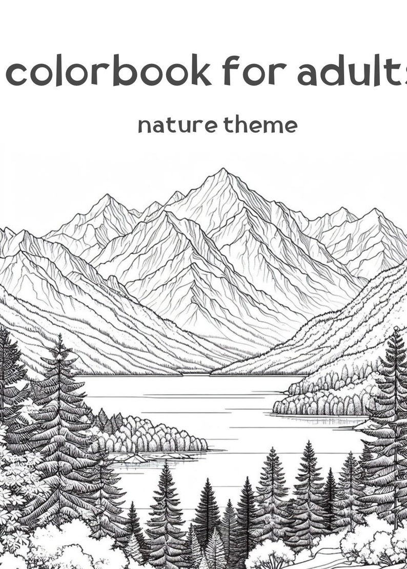 Colorbook,theme Nature, PDF, Adults, Coloring Pages, 20 Pages - Etsy