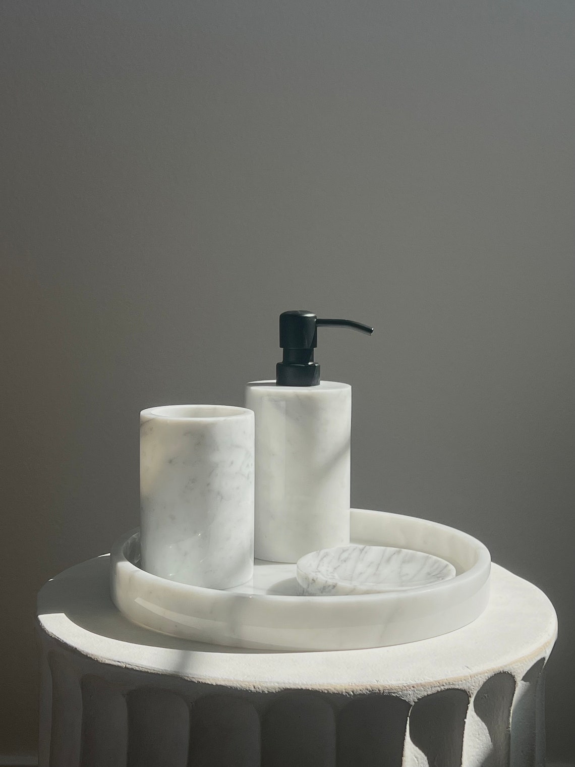 Genuine Natural Marble Bathroom Set of 4 PCS - Etsy