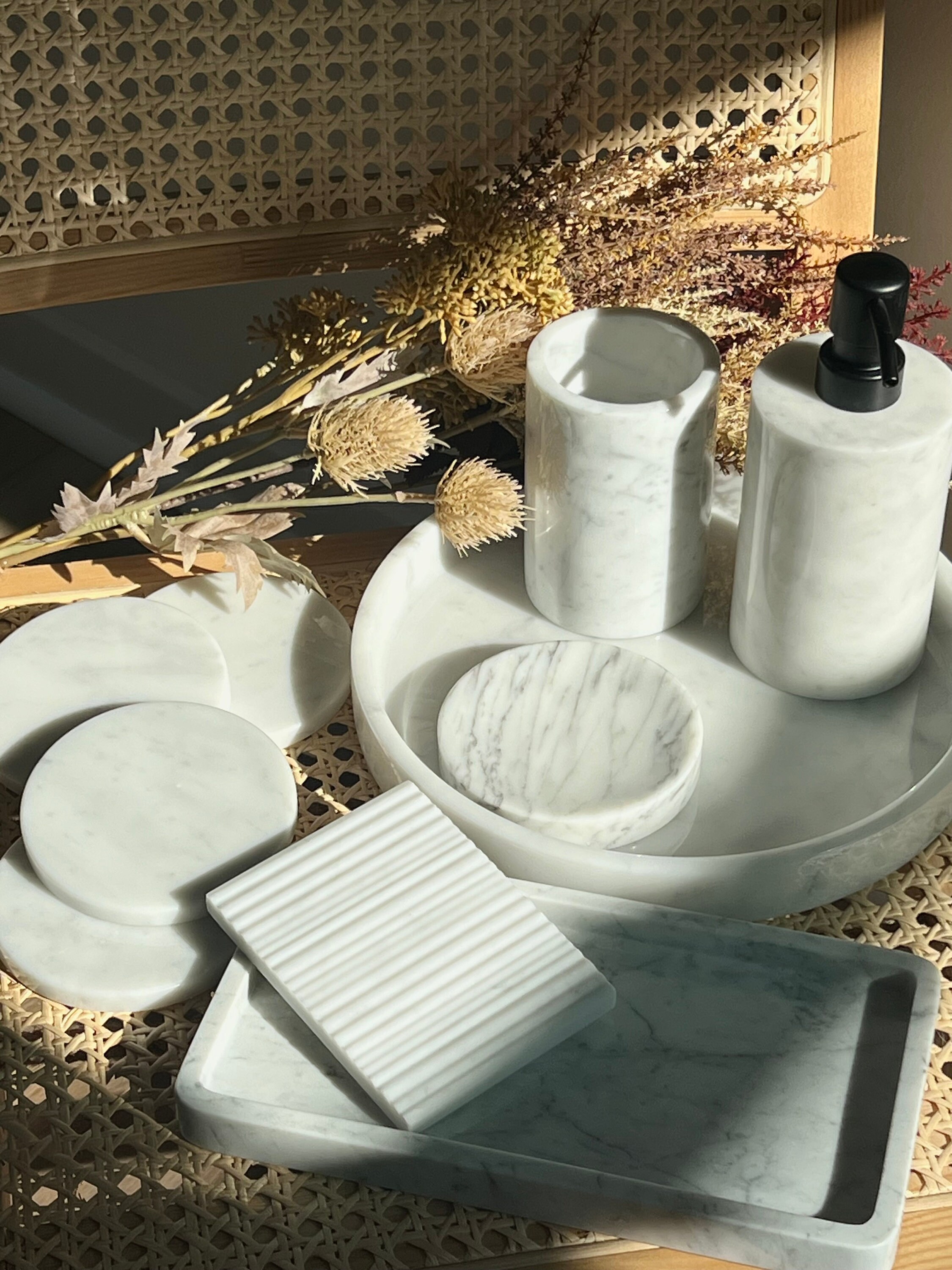 Genuine Natural Marble Bathroom Set of 4 PCS - Etsy