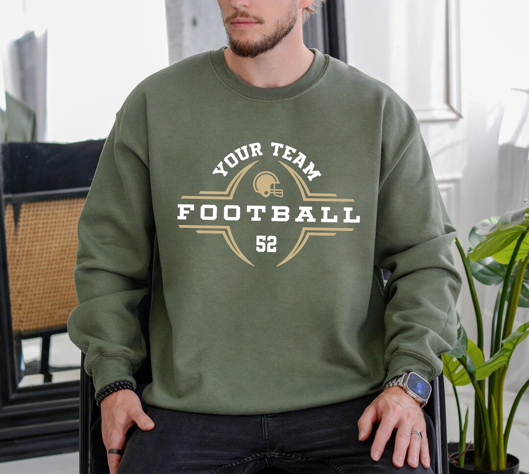 Custom Football Your Team and Number Sweatshirt,soccer Sweatshirt ...