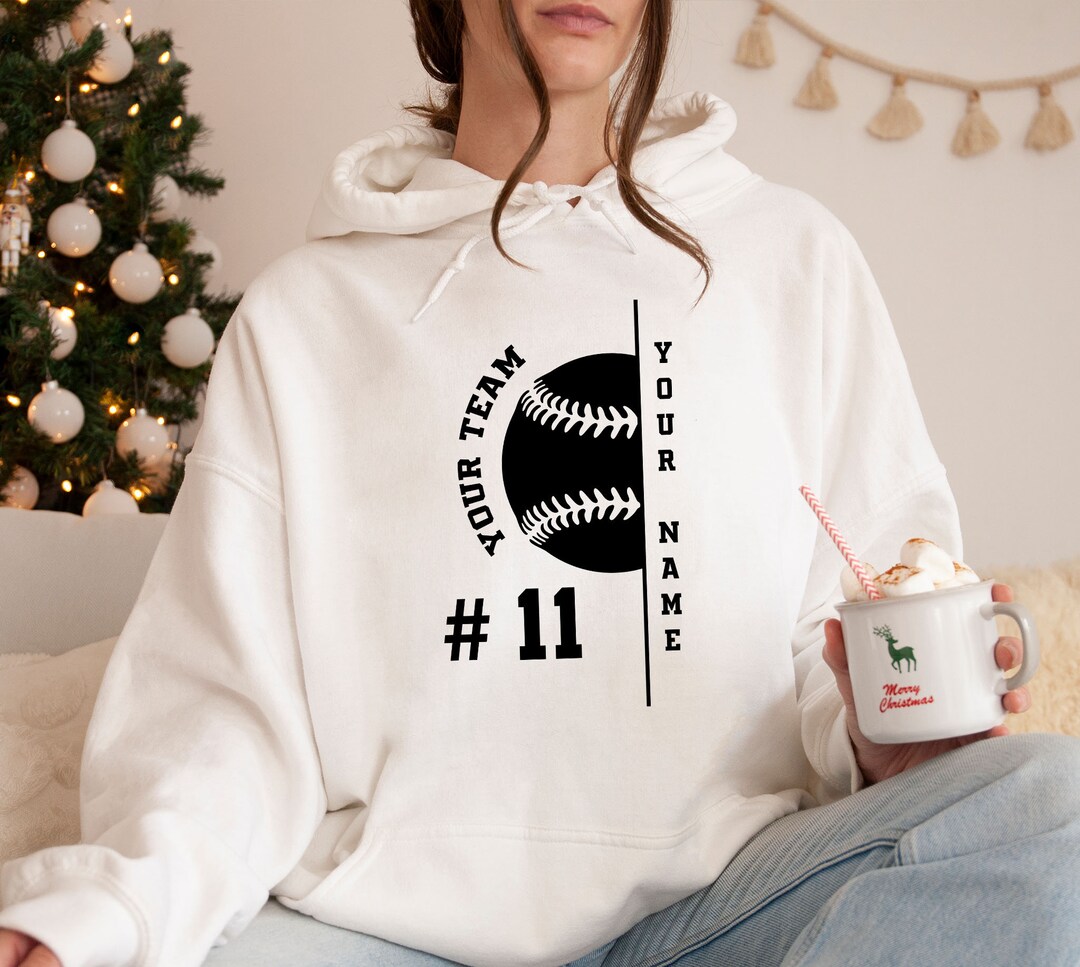Custom Softball Hoodie, Personalized Softball Name Number Hoodie ...