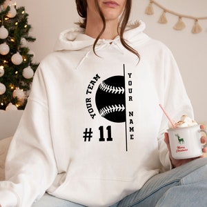 Custom Softball Hoodie, Personalized Softball Name Number Hoodie ...