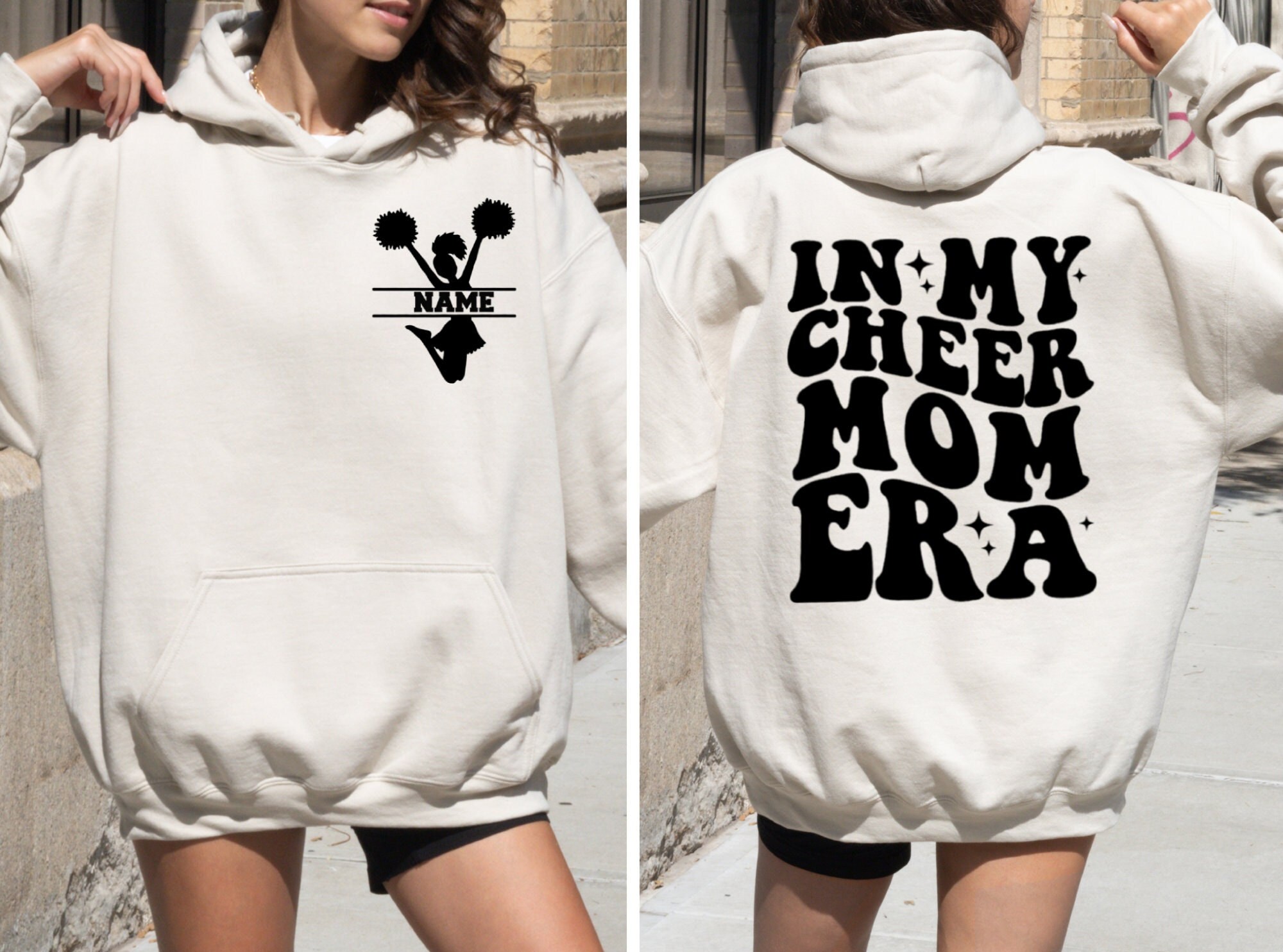 In My Cheer Mom Era Hoodie, Custom Cheer Mama Hoodie, Cheer Mom Gift ...