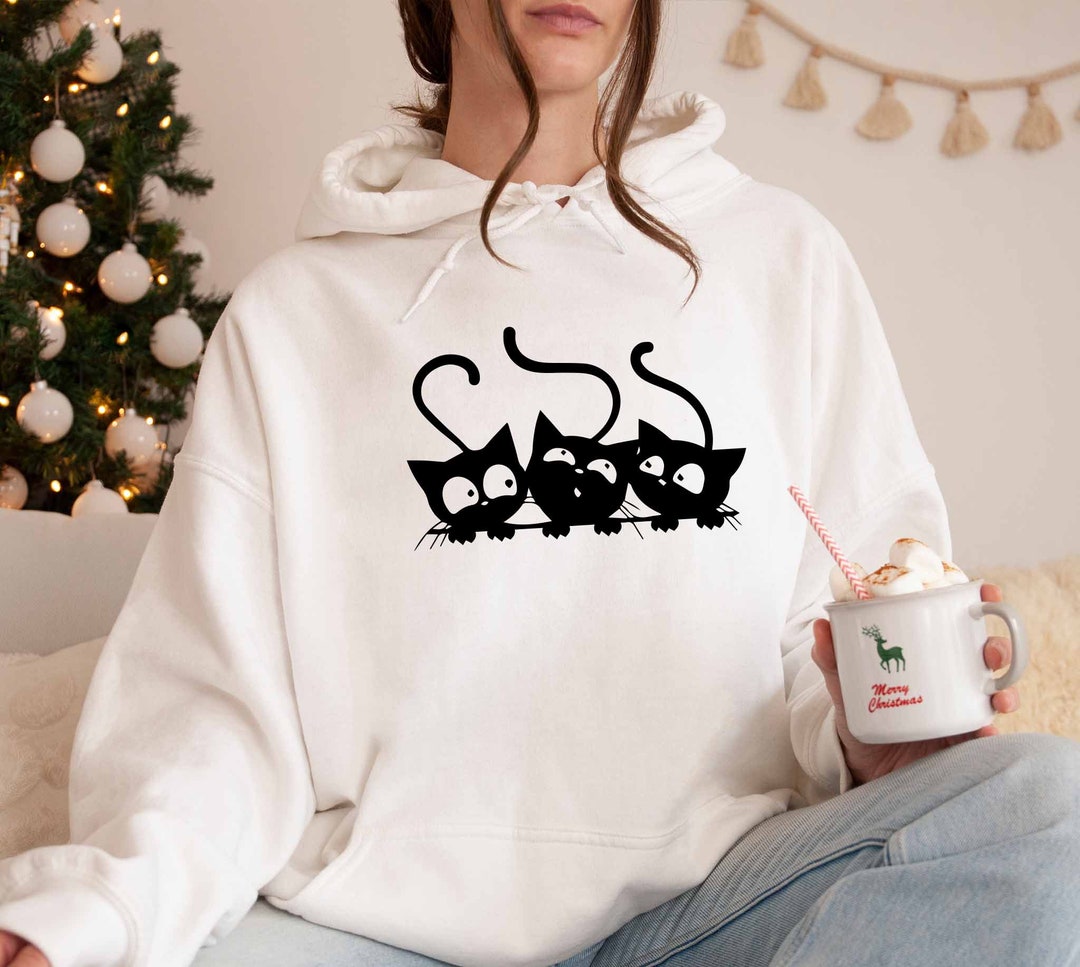 Black Cats Hoodie, Cute Black Kittens Hoodie, Cat Lover Hoodie, Animal ...