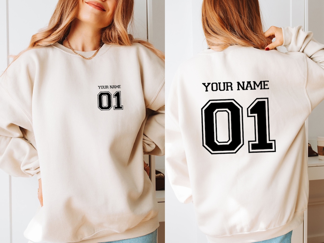 Custom Name and Back Number Sweatshirt, Personalized Sports Sweatshirt ...