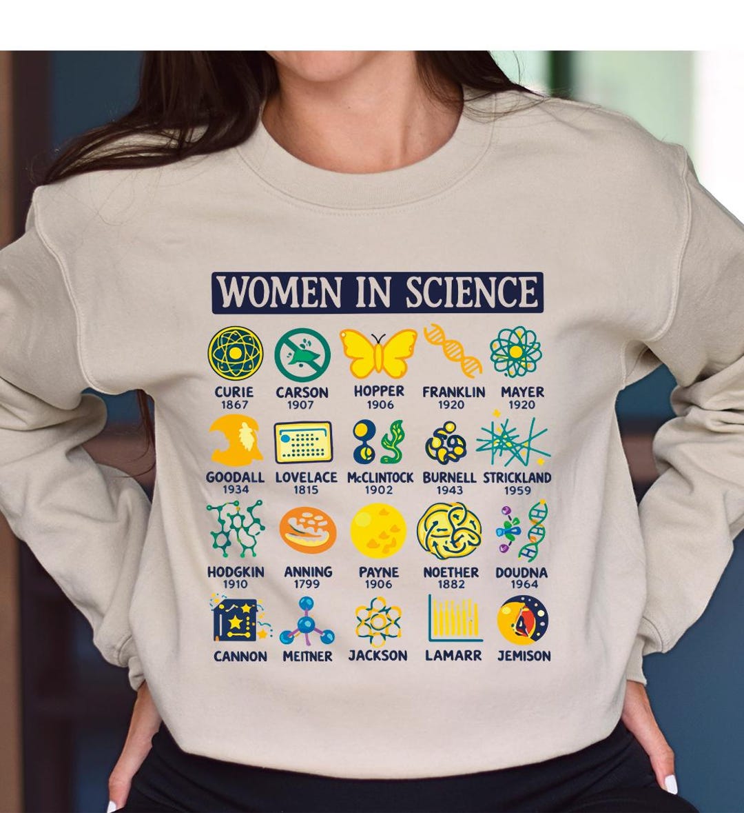Woman in Science Sweater for Future Scientist Gift Trendy Preppy ...