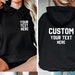 Front and Back Custom Text Hoodie, Customize Your Own Design Hoodie ...