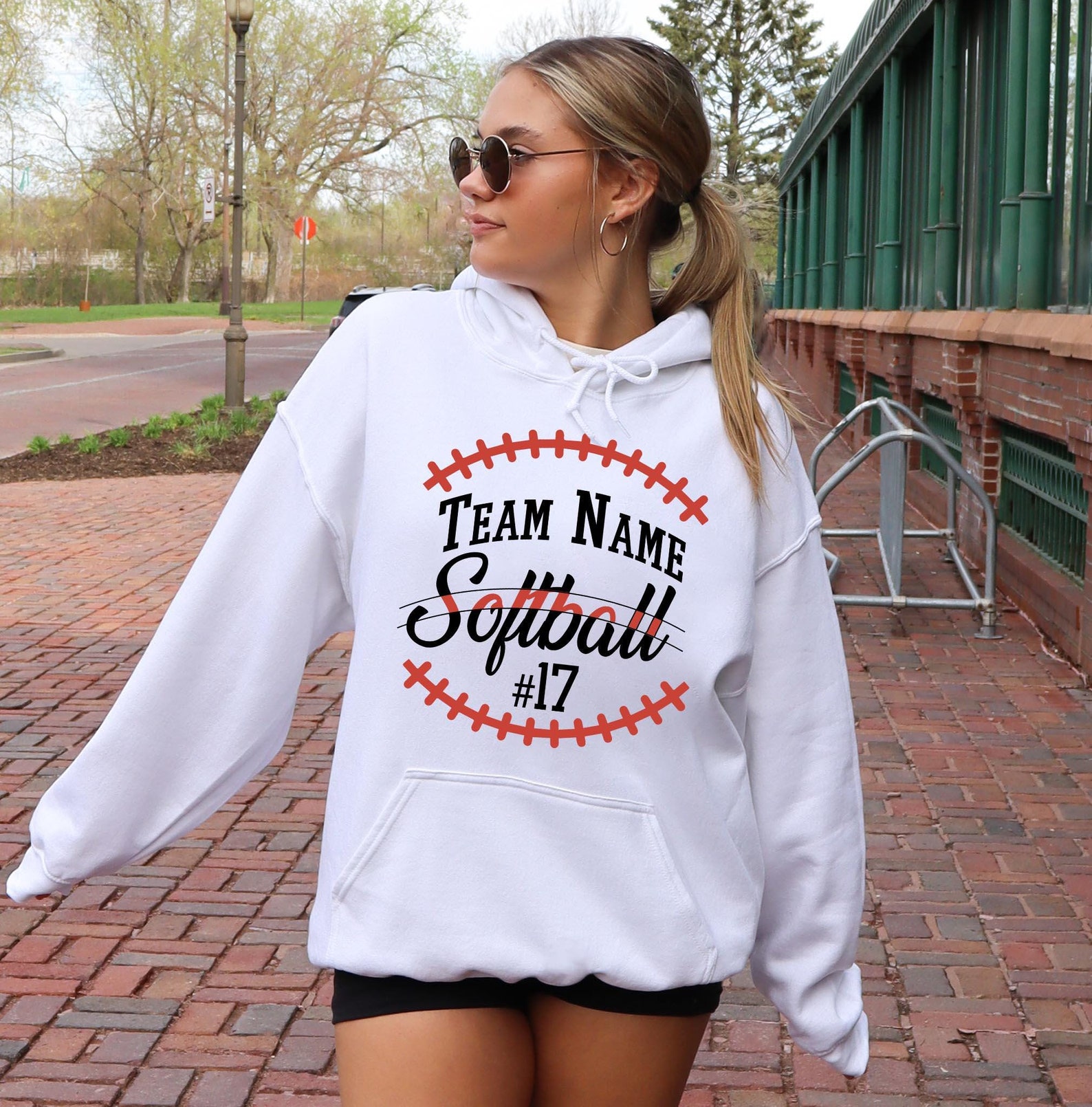 Custom Softball Hoodie, Personalized Softball Team Name and Number ...
