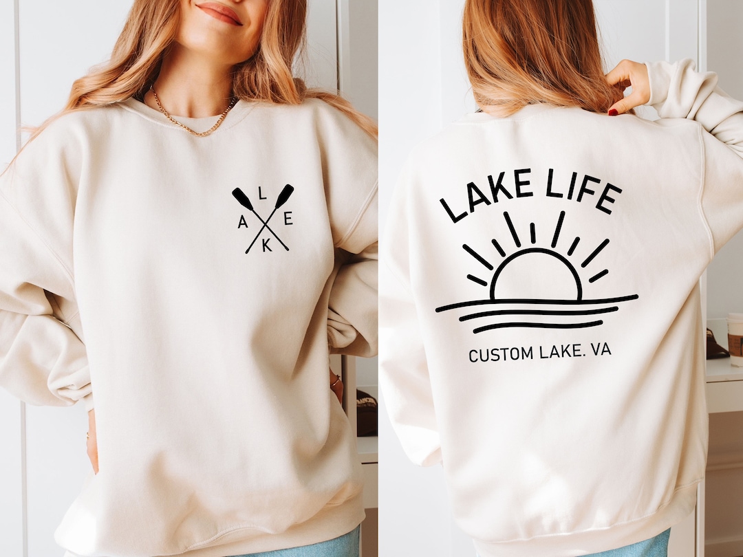 Custom Lake Life Sweatshirt,customized Lake Gift,camping Sweatshirt ...