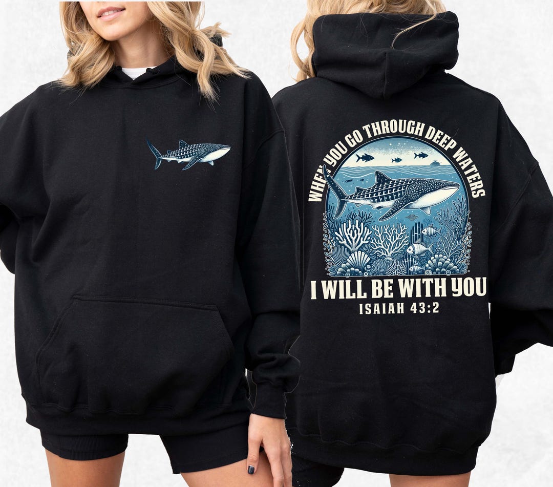 Whale Shark Hoodie, Shark Hoodie, Jesus Hoodie, Whaleshark Hoodie, Gift ...