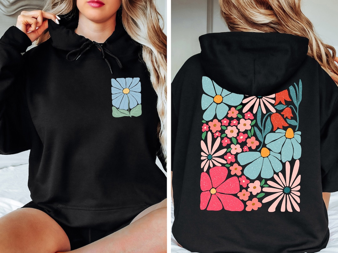 Wild Flowers Hoodie, Boho Flowers Hoodie, Flower Woman Hoodie,gift for ...
