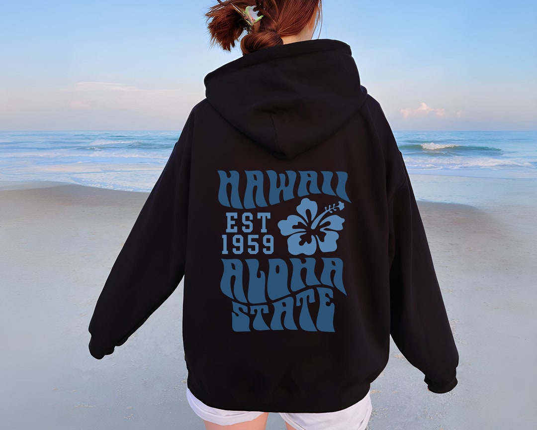 Hawaii Hibiscus Flower Hoodie, Aloha State Hoodie, Aesthetic Flowers ...