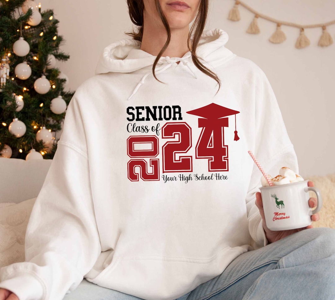 Custom Senior Glass of 2024 Hoodie, Personalized Graduate 2024 Hoodie ...