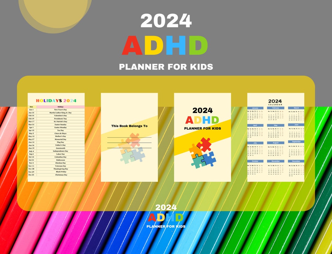 2024 ADHD Kids Planner: Colourful All-in-one Adhd for Focus - Etsy