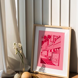 Pink Japanese Wall Art, Pink Gallery Wall Art, Japanese Wall Art ...