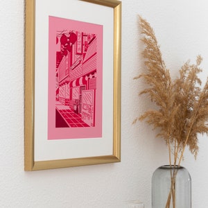 Pink Japanese Wall Art, Pink Gallery Wall Art, Japanese Wall Art ...
