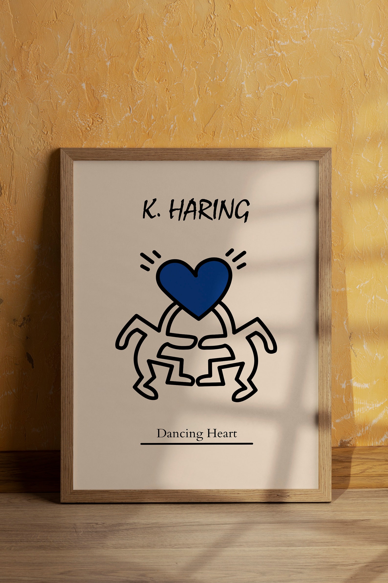 Keith Haring Print, Keith Haring Blue Heart, Keith Haring Poster, Keith ...