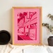 Pink Japanese Wall Art, Pink Gallery Wall Art, Japanese Wall Art ...
